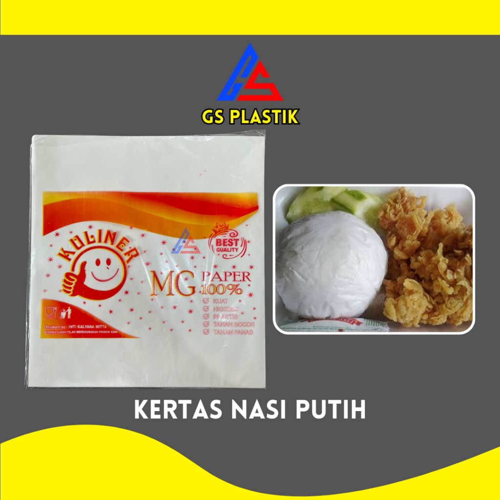 PUTIH Paper Wrap White Rice Paper KFC Rice Paper 100 Sheets 25cm ...