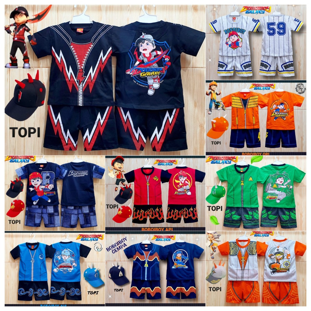 Boboiboy CHILDREN'S CLOTHING SET COSTUME FREE HAT / BOBOIBOY FIRE AIR ...