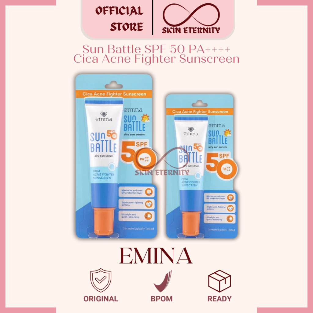 Emina Sun Battle Spf 50 Pa++++ Cica Acne Fighter Sunscreen for Acne ...