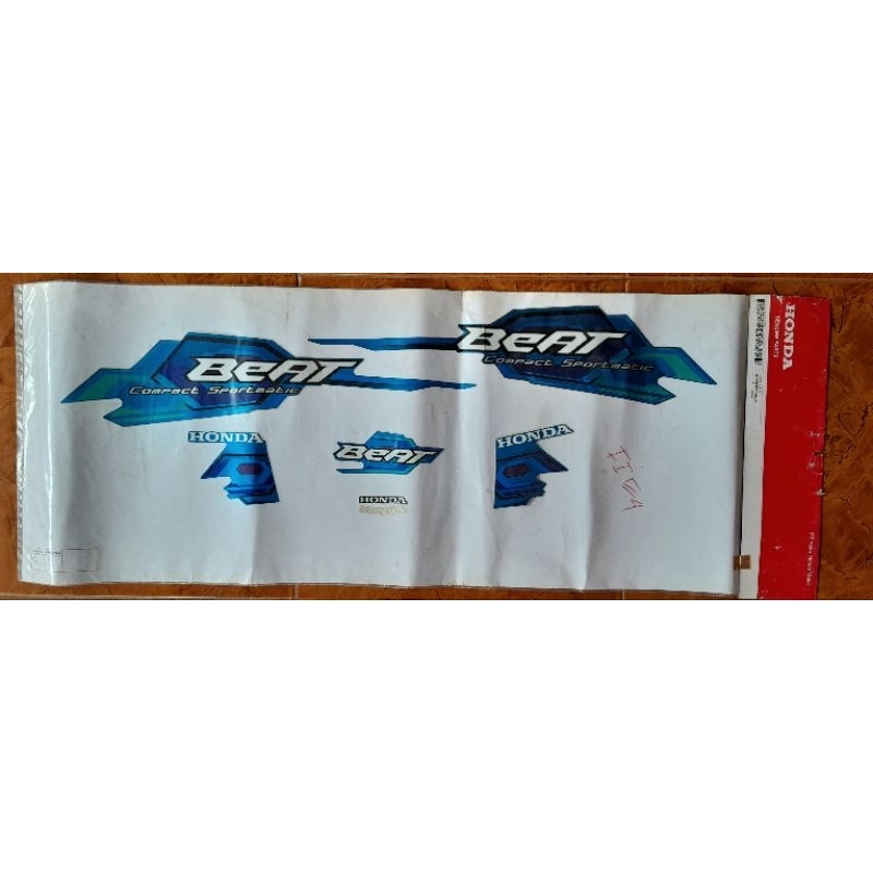 New original blue honda beat old carburetor body sticker Striping ...