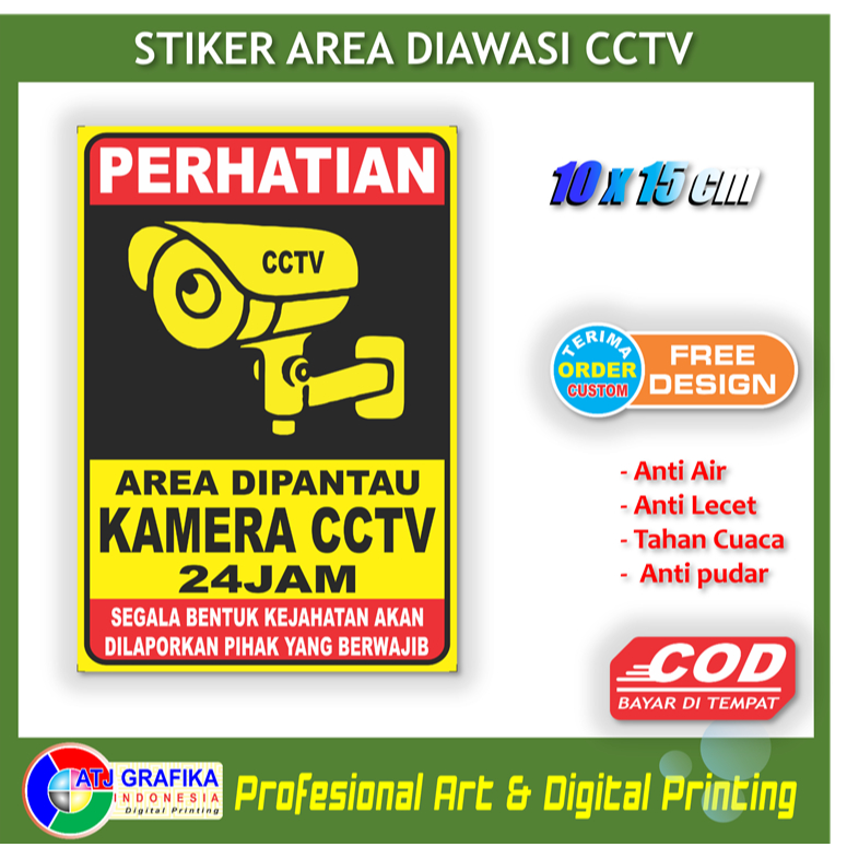 CCTV sticker for area under 24 hours, anti-theft environmental security ...