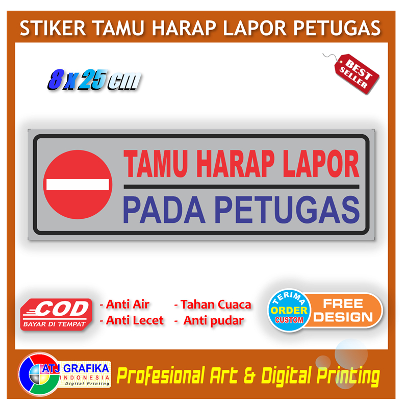 Guest stickers, please lapor, officer, protocular instructions for ...