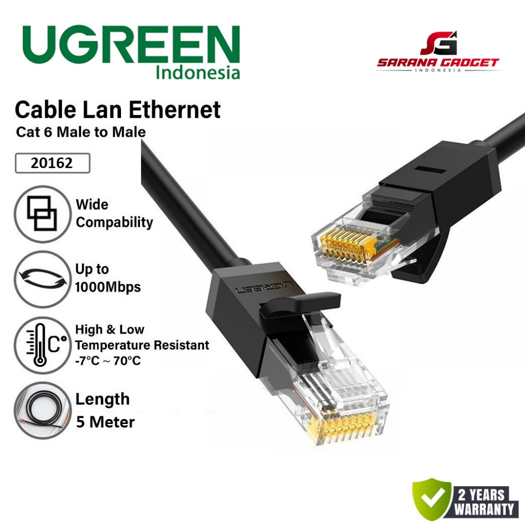 Ugreen 20162 LAN Cable RJ45 CAT 6 5 Meters 5M Gigabit Ethernet UTP ...