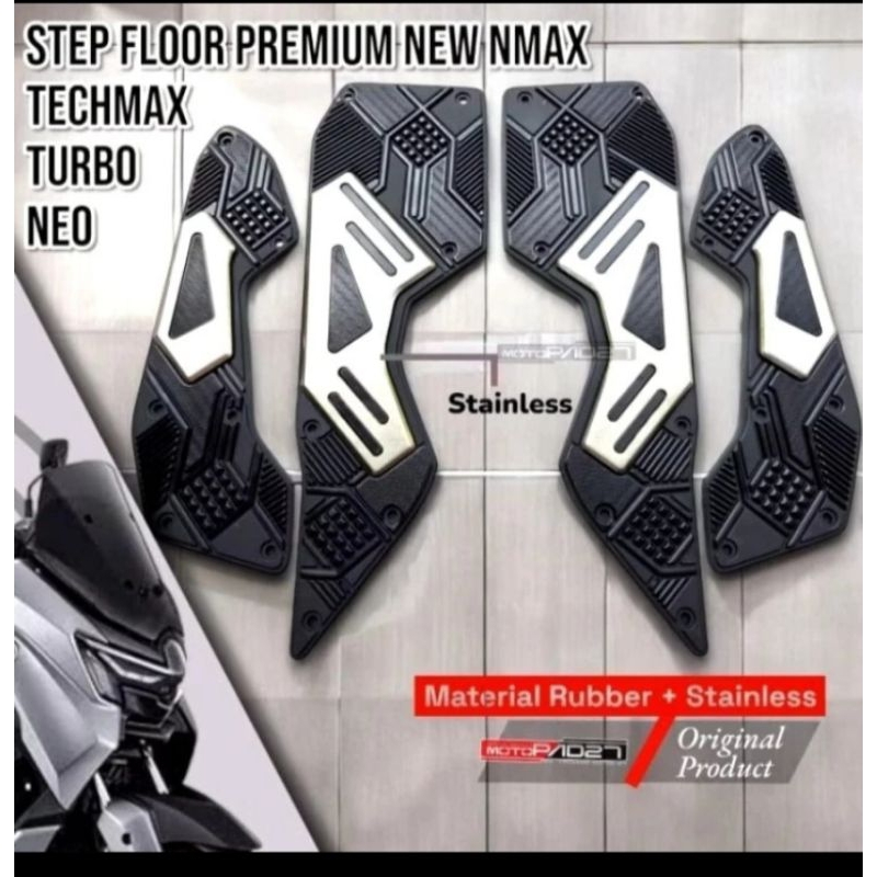 Nmax Turbo Neo S Techmax Rubber Premium Stainless Footrest Carpet ...