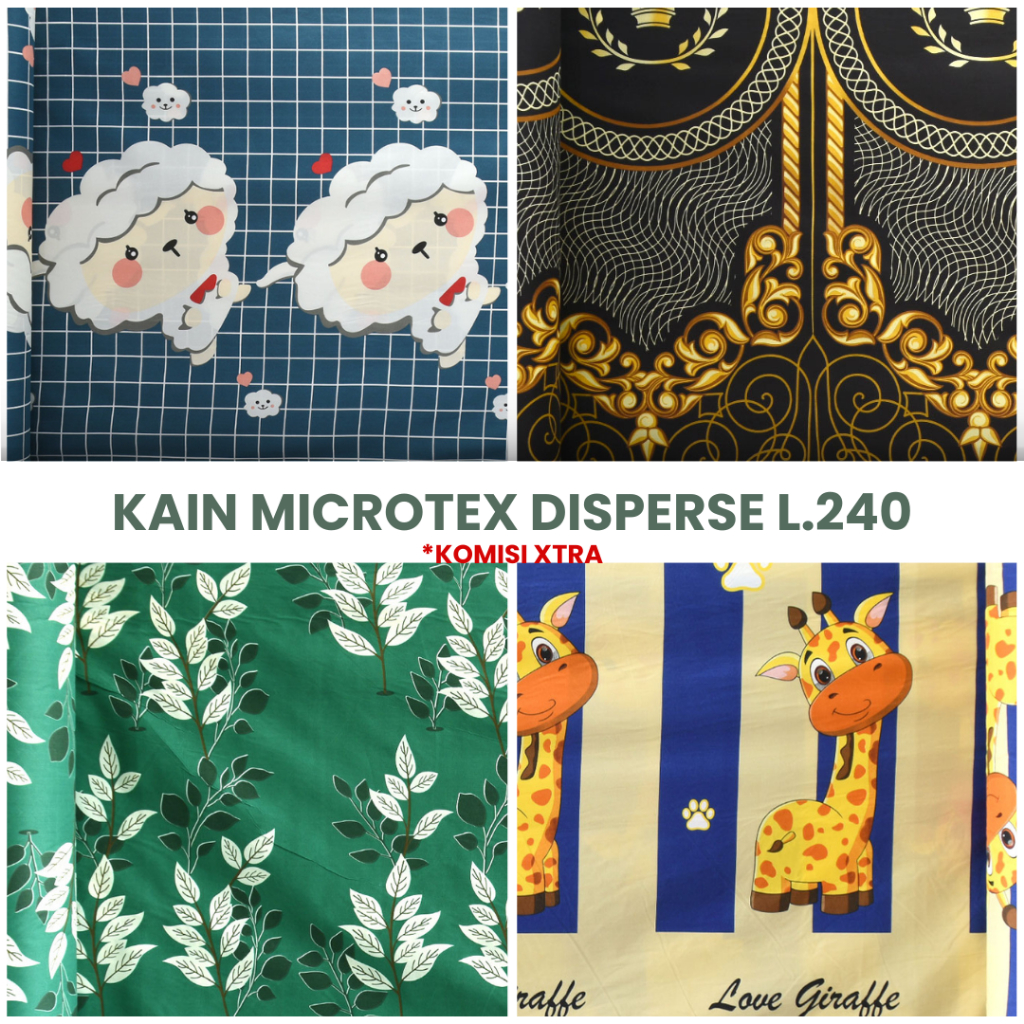 Microtex DISPERSE FABRIC DINO HELLO KITTY BEAR LOTSO ANIMAL BUTTERFLY ...