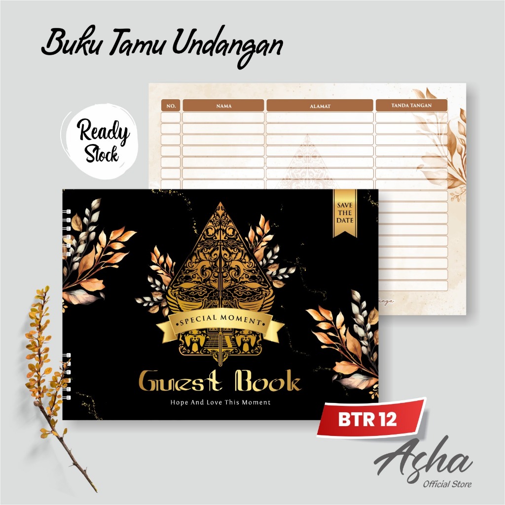 Wedding INVITATION GUEST BOOK - GUEST BOOK READY BTR 12 | Shopee ...