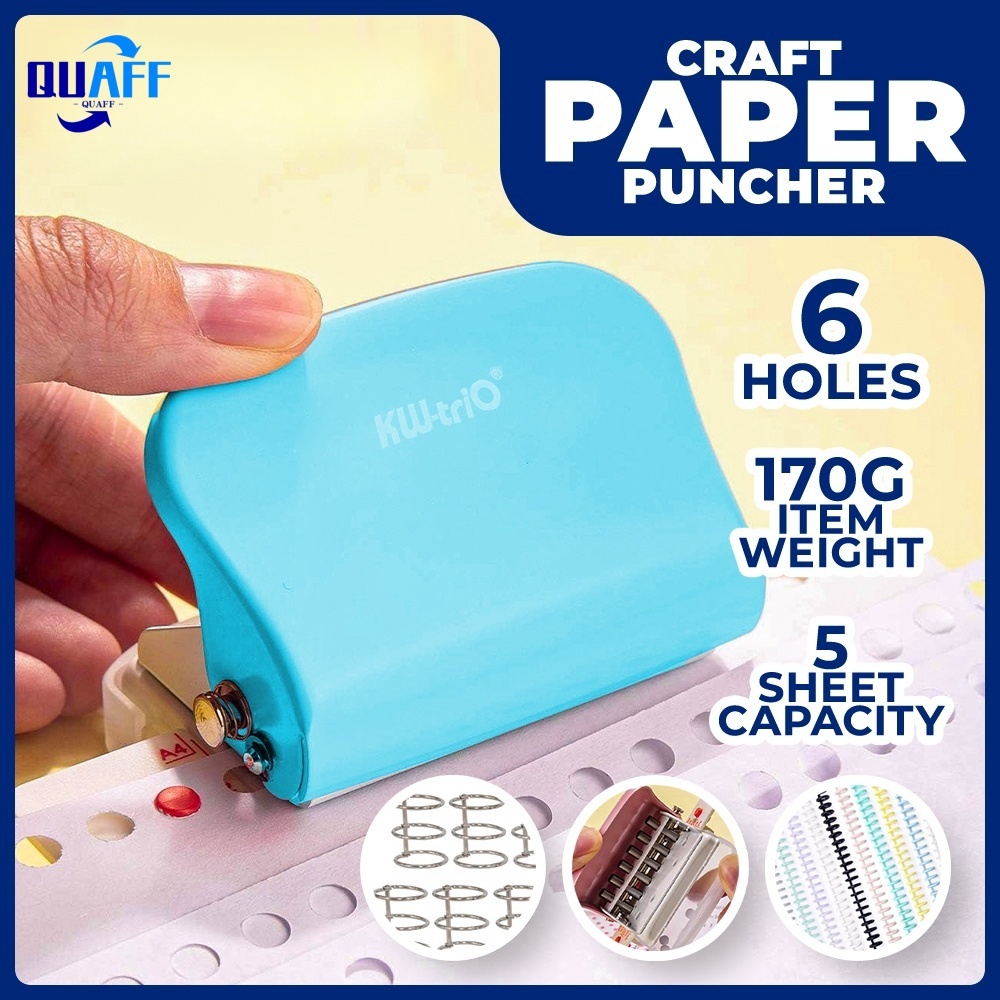 MESIN Pink / Blue Notebook 6 Holes Round Punch Standard Punch Machine ...