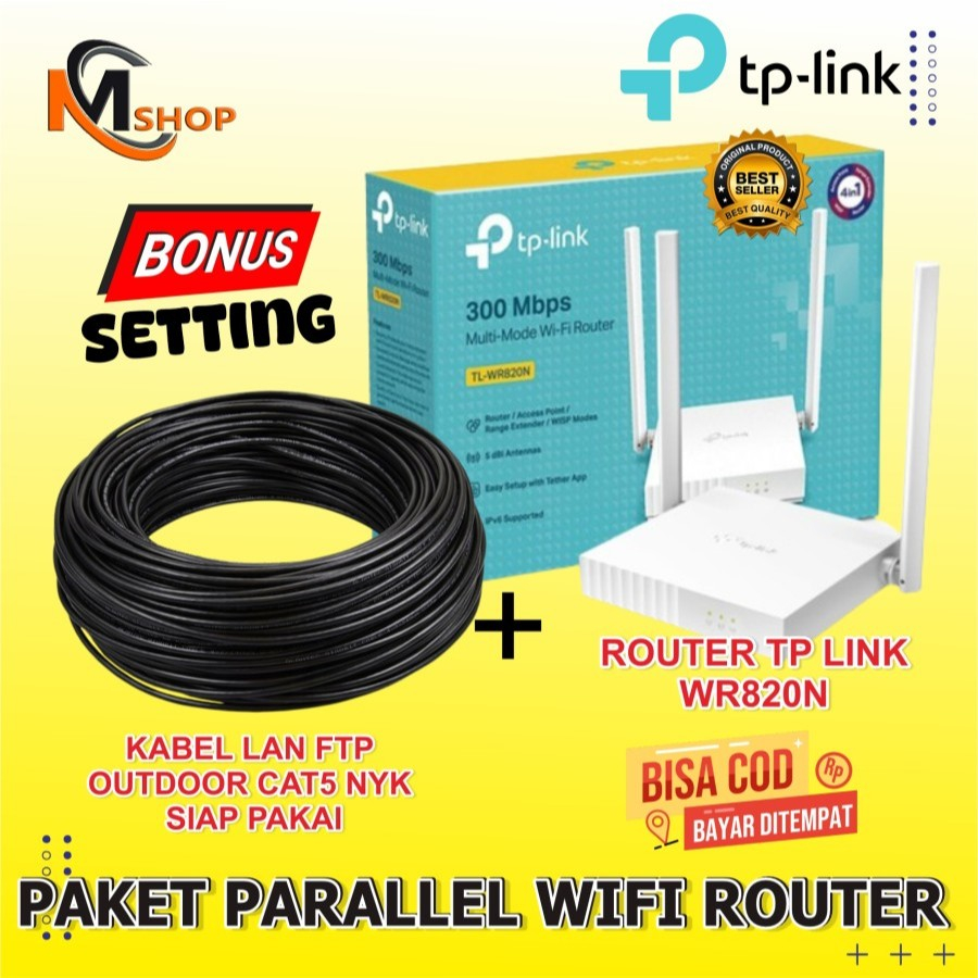 Access Point Router TP Link TL-WR820N WiFi Parallel Package and Cat5 ...