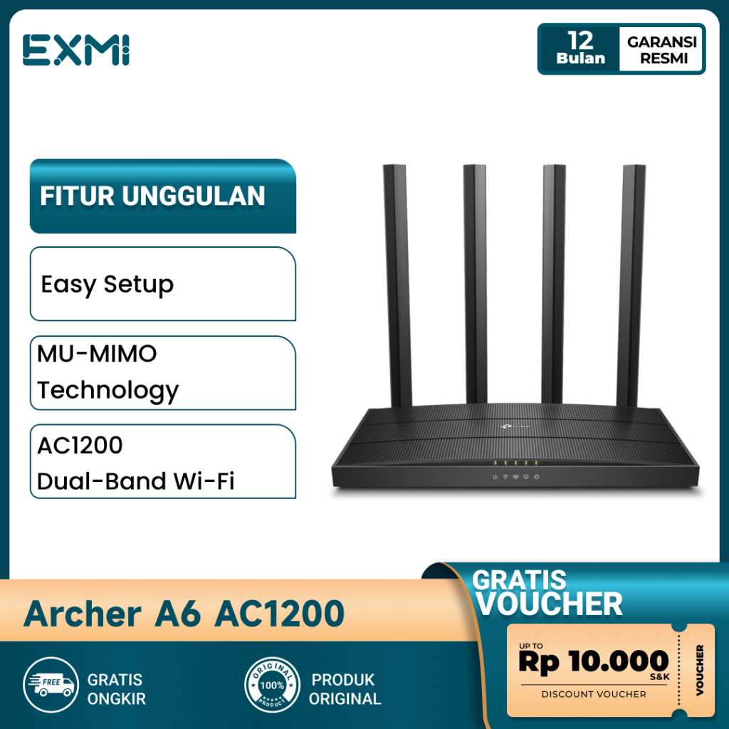 Tp-link Archer A6 AC1200 Dual-Band Gigabit OneMesh Wireless Router ...