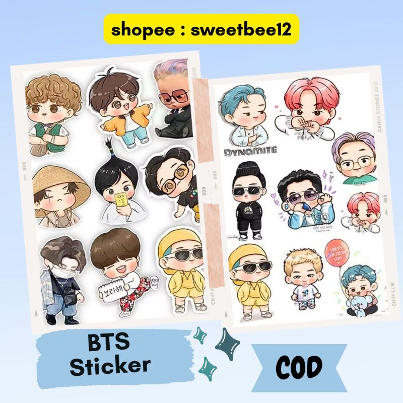 Chibi BTS Cute Kpop Cartoon Sticker A6 | Shopee Philippines