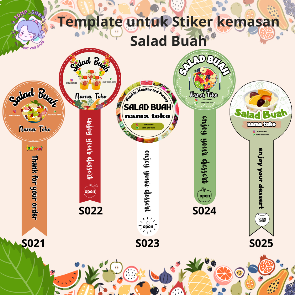 Print FRUIT SALAD RIBBON SEAL LABEL STICKERS | Shopee Philippines