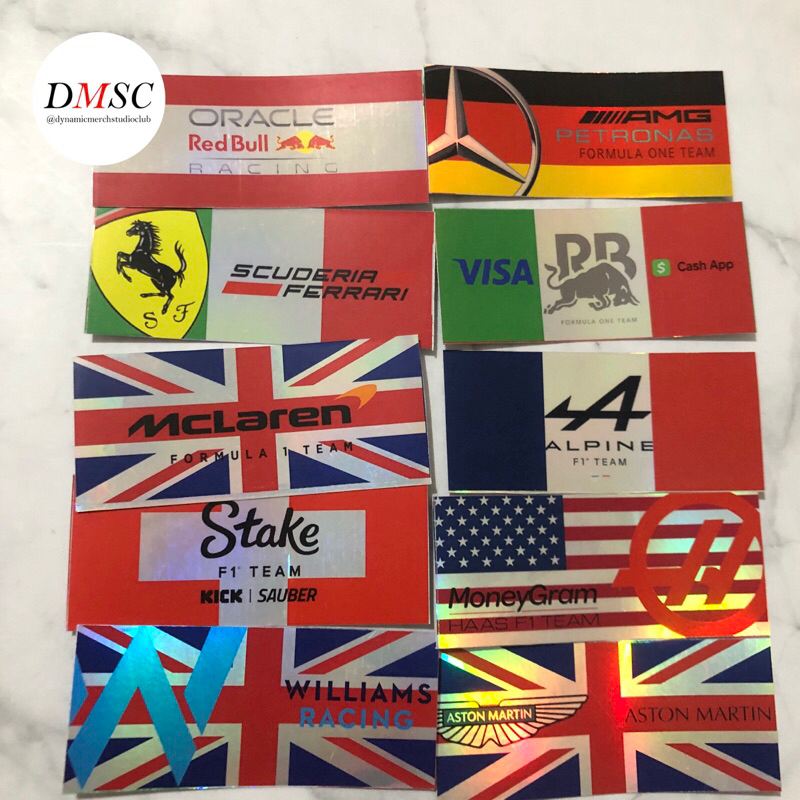 Formula 1 Team with Flag Stickers Hologram | Shopee Philippines