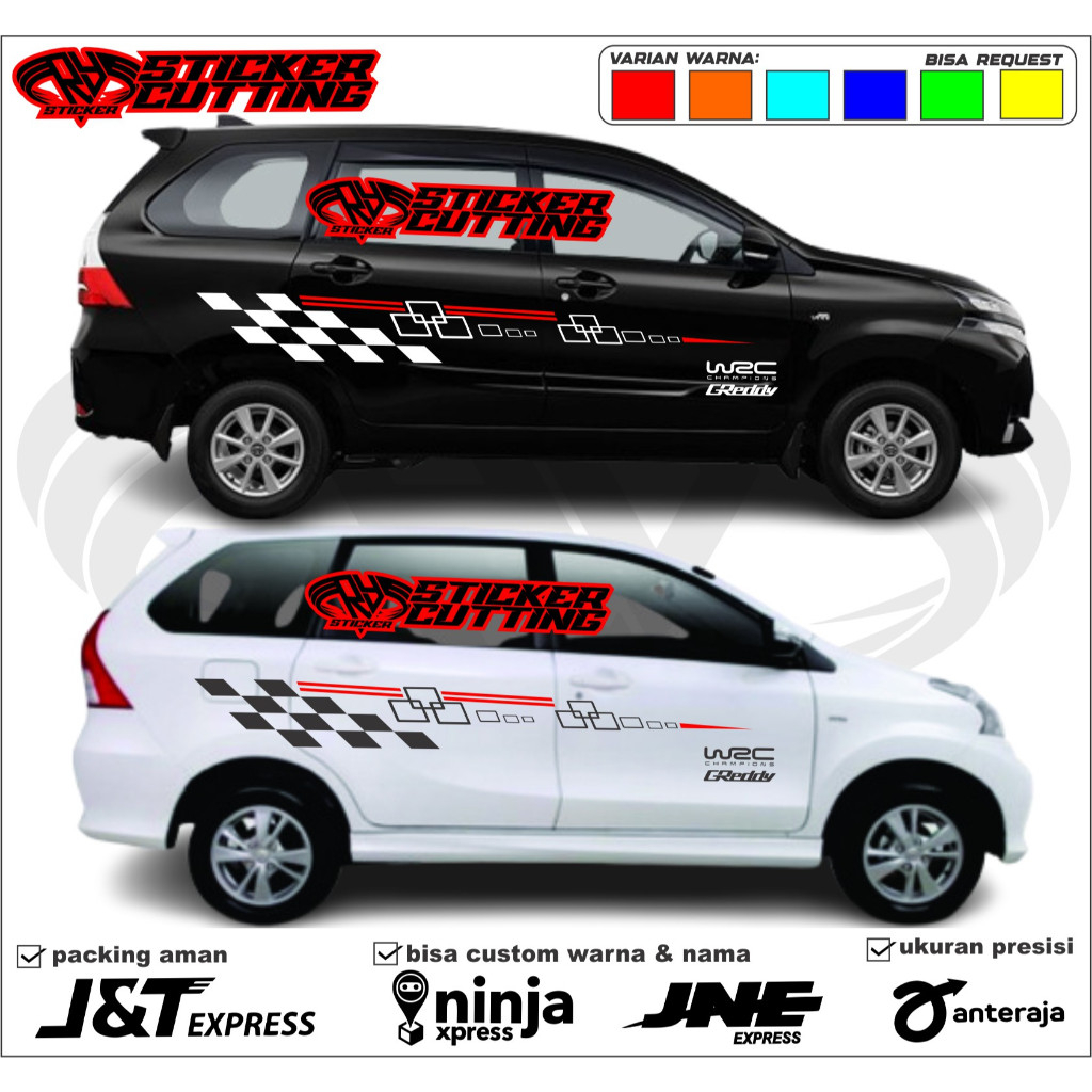Toyota avanza car sticker cutting sticker list side body wrc gradedy ...