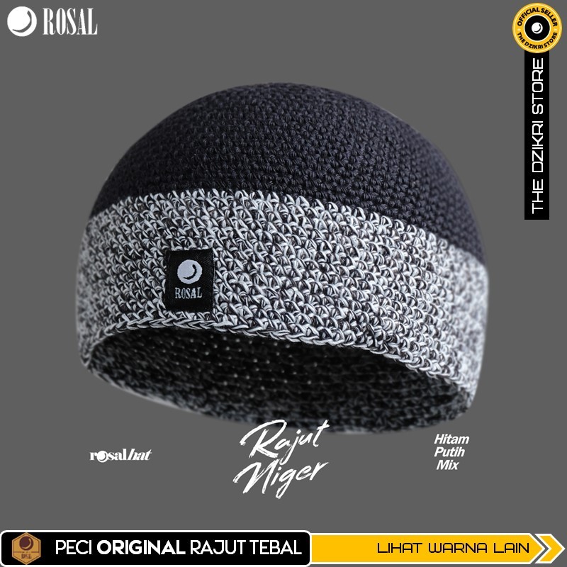 Original Niger Rosal THICK Knitted Peci Muslim Prayer for Men and Hajj ...