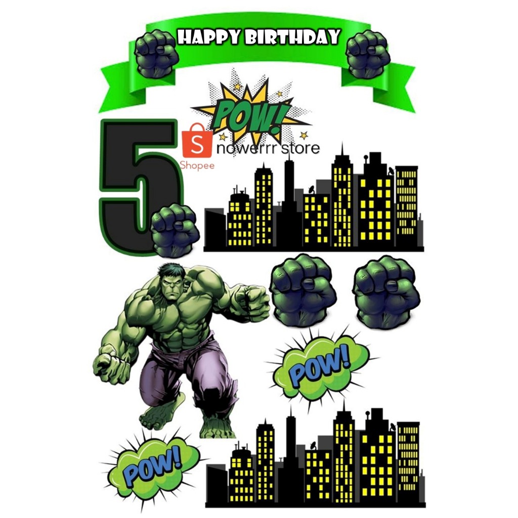 Hulk MARVEL/ avengers HULK Birthday Topper/ HULK Cake Decoration Custom ...