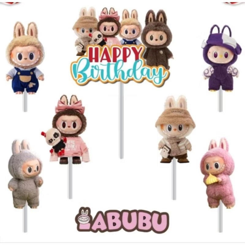 Labubu Character Toper Full Stick Birthday Cake Decoration Topper ...