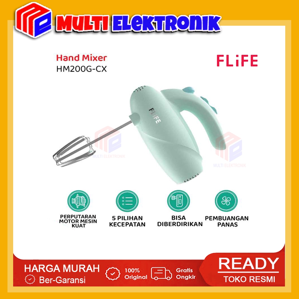 Flife Hand Mixer HM200G-CX 5 Speed Cake Dough Beater | Shopee Philippines