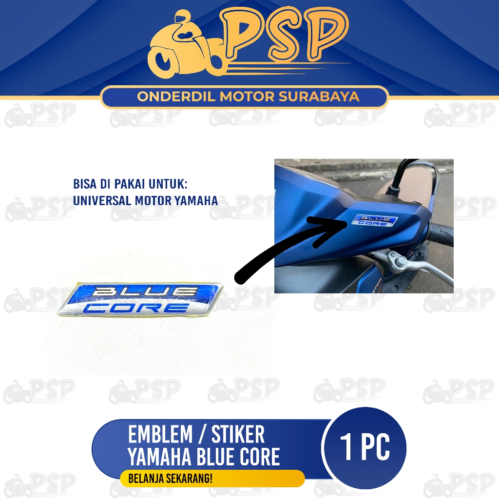 Yamaha Blue Core Emblem - Yamaha Bluecore Front Shell Logo Sticker ...