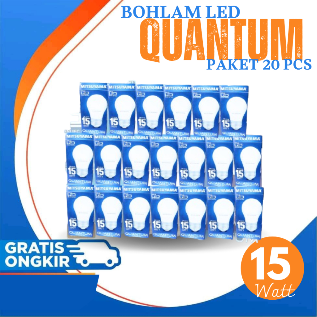 PUTIH CAHAYA Package CONTAINS 20 PCS 15 WATT LED BULB QUANTUM MS-9815Q ...