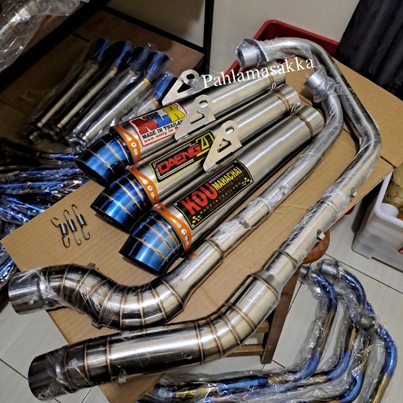 1set Daeng4 OPEN spec exhaust pipe wave xrm fury125 110 100 smash ...