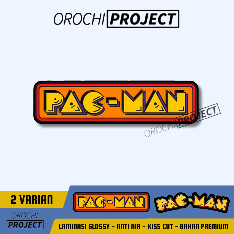 PACMAN Pac Man Pixel Classic Game Logo Sticker Vinyl Glossy Waterproof ...