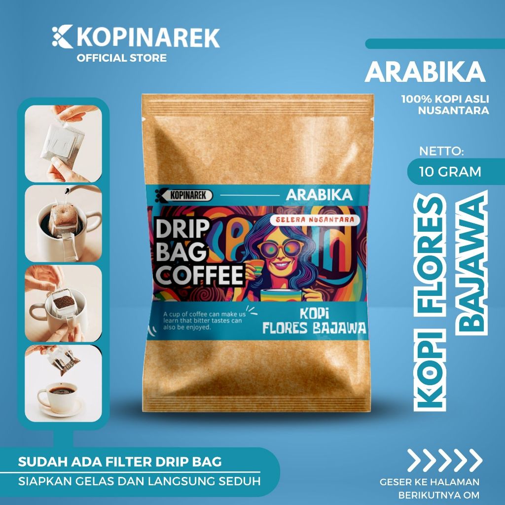 HITAM Coffee Dripbag Coffee Sachet Arabica Bajawa Premium Original Drip ...