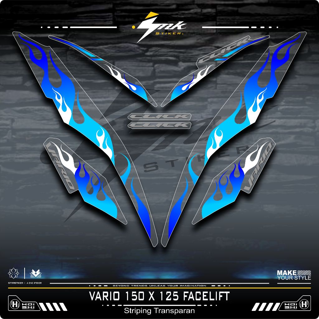 VARIO FACELIFT TRANSPARENT STRIPING SKU 5 STICKER CLEAR STICKER VARIO ...