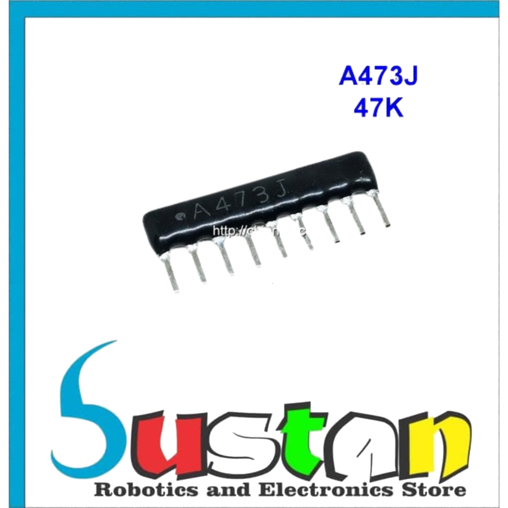 RESISTOR PACK 47K OHM A473J 9P ARRAY R PACK 47K OHM 9PIN A473J 1/8 WATT ...