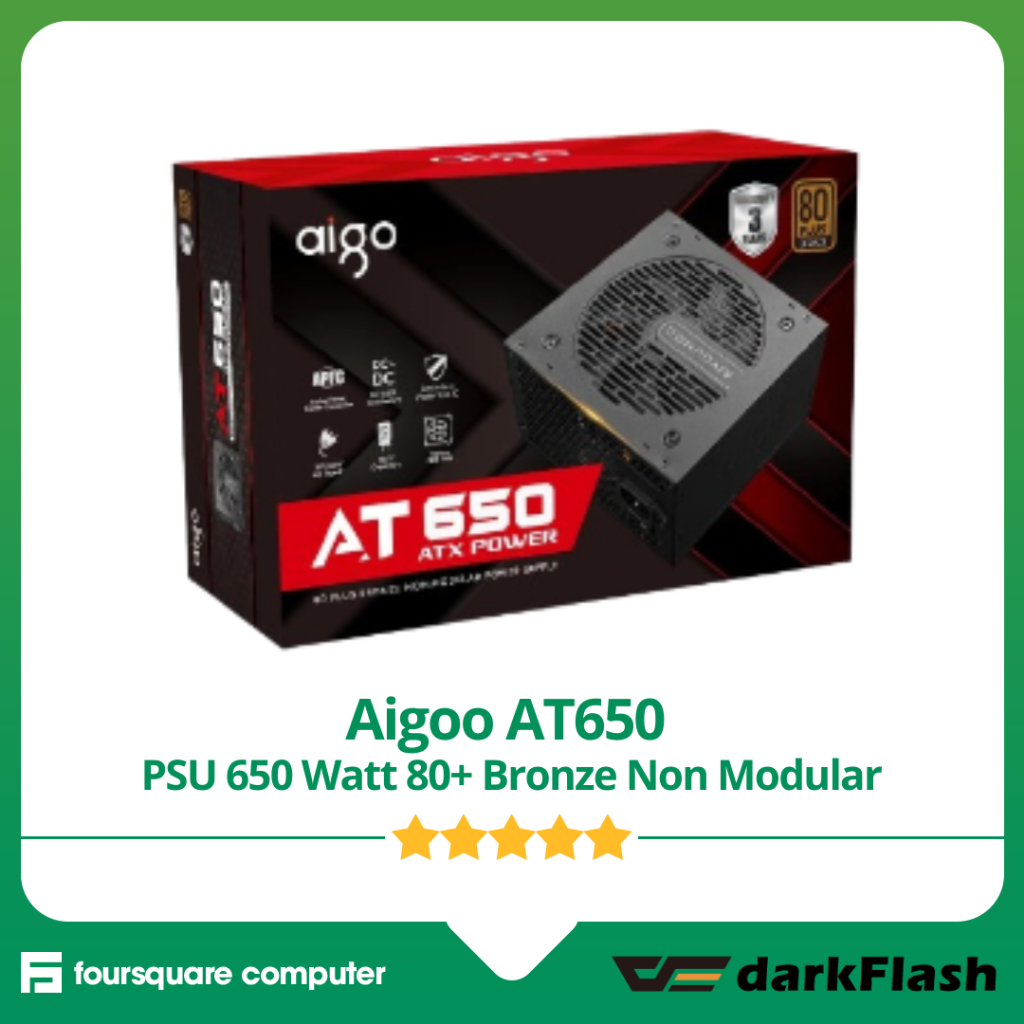 Aigo AT650 PSU 650 Watt 80 Plus Bronze Non Modular | Shopee Philippines