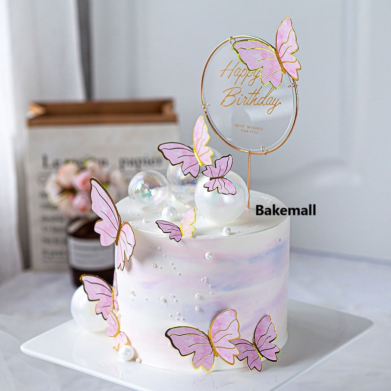 UNGU Butterfly cake decoration topper butterfly cake topper pink purple ...