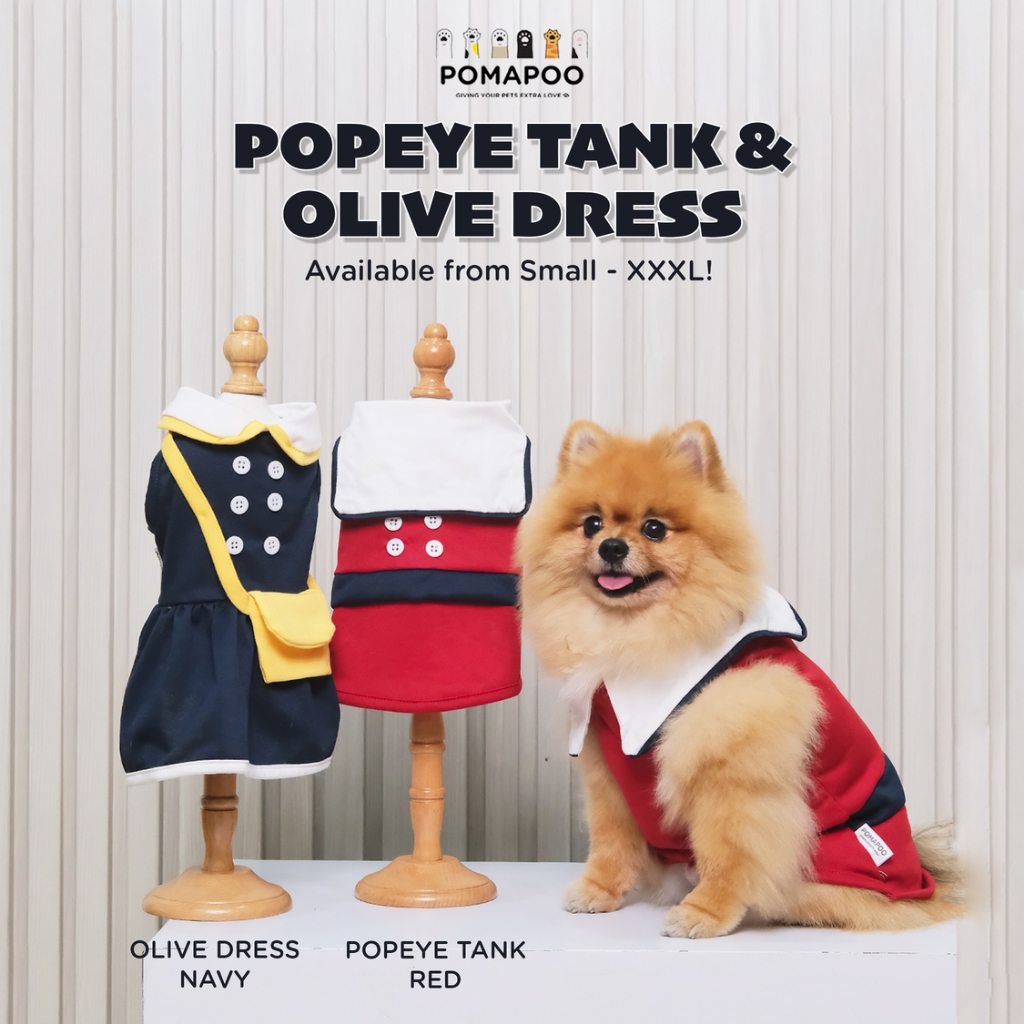 Pomapoo - Popeye Tank & Olive Dress Cat Clothes and Dog Clothes ...