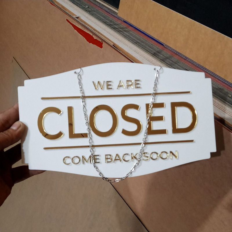 Embossed Acrylic Reversible Open Closed Signage (B Series) | Shopee ...