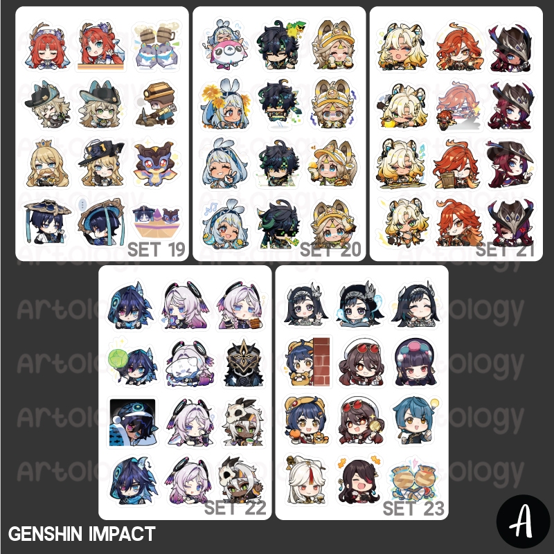 Genshin Impact Chibi Emoticon Sticker Set DIY Planner Sticker Journal ...