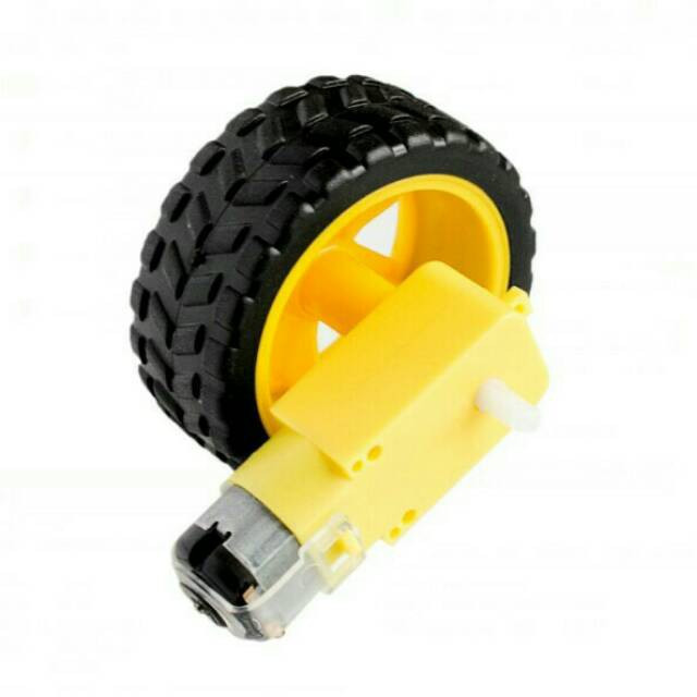 Yellow Gearbox DC Motor 6V Robot Smart Car Gear box TT 200rpm + wheels ...