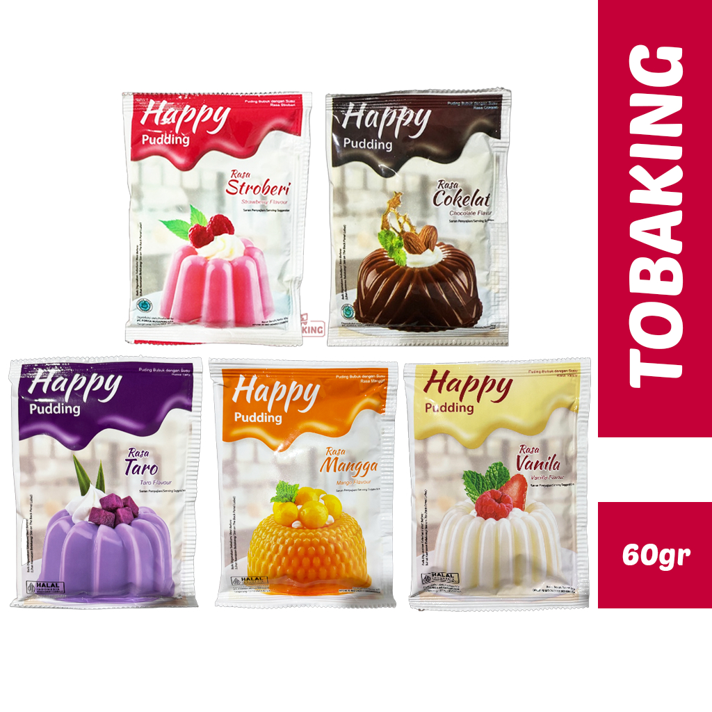 Happy Strawberry Pudding Chocolate Vanilla Taro Mango 60gr Milk Powder ...