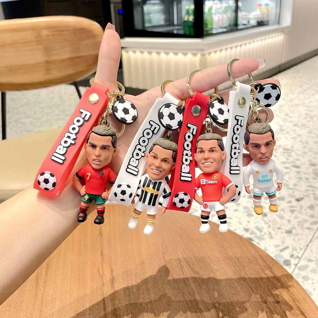 GANTUNGAN 3d MESSI RONALDO CR7 KRYAN MBAPPE KEYCHAIN Modrid CUTE ...