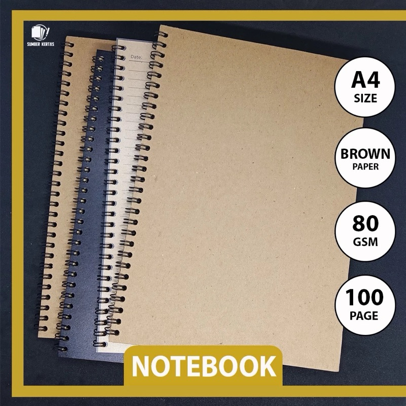 A4 NOTEBOOK/JOURNAL/NOTEBOOK/NOTEPAD/BROWNPAPER/VINTAGE/ GRID/2 DOTTED BOX/BLANK2/POLOS | Shopee ...