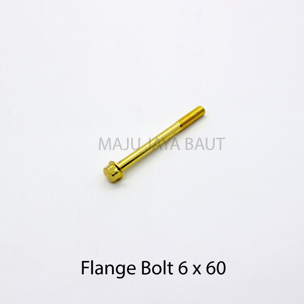 MESIN Flange Bolt Engine Block Bolt 6x60 Gold Color | Shopee Philippines