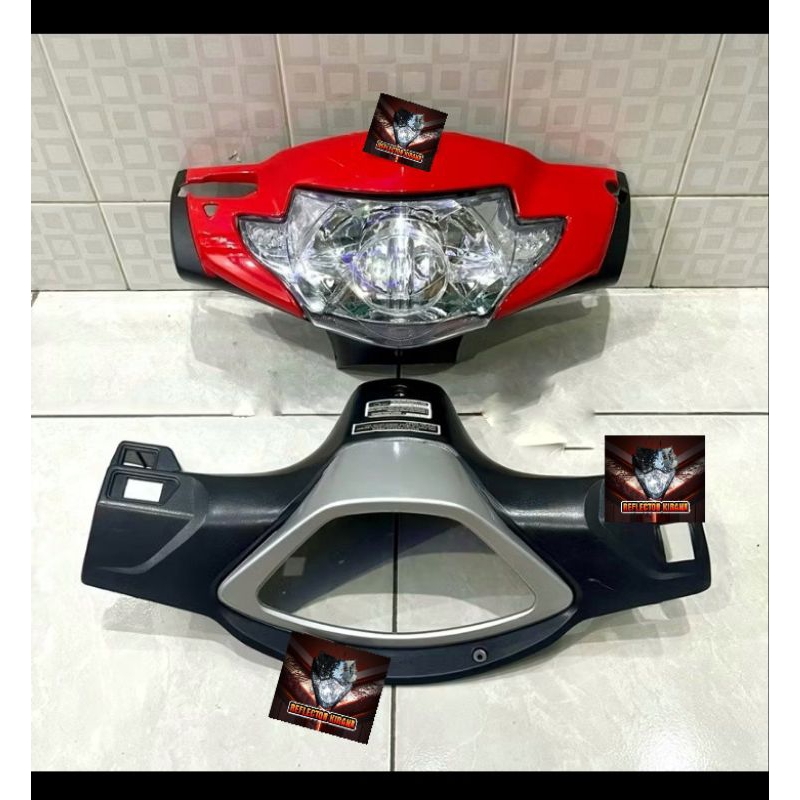 MERAH Honda SUPRA X 125 FRONT REAR RED HEAD PLUS LIGHT REFLECTOR ...