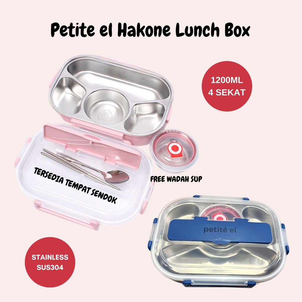 Elc-petite el Hakone stainless Steel Lunch Box 1200ml/Anti-spill Lunch ...