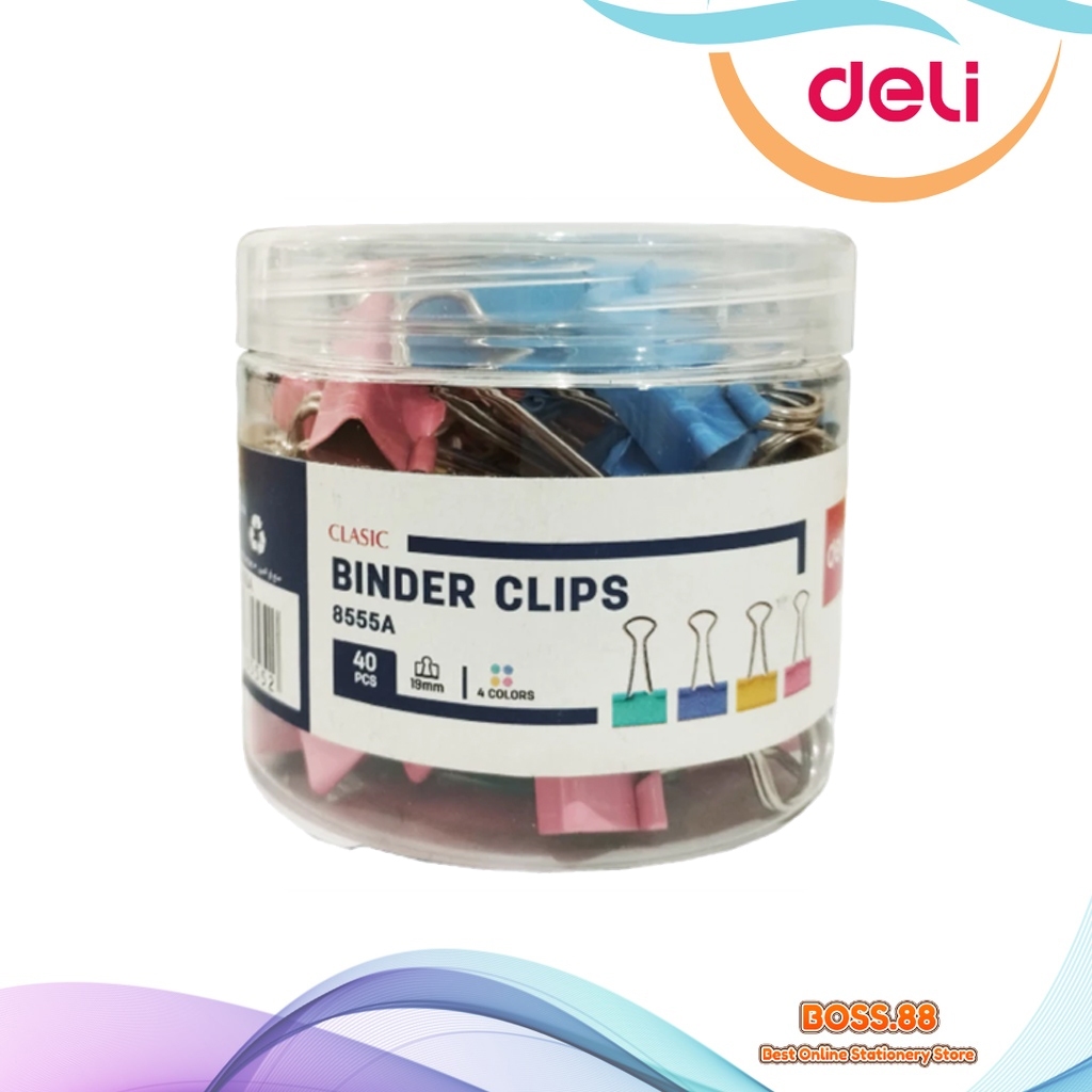 BINDER CLIP / DELI COLOR BINDER CLIP E-8555A (1 BOX) | Shopee Philippines