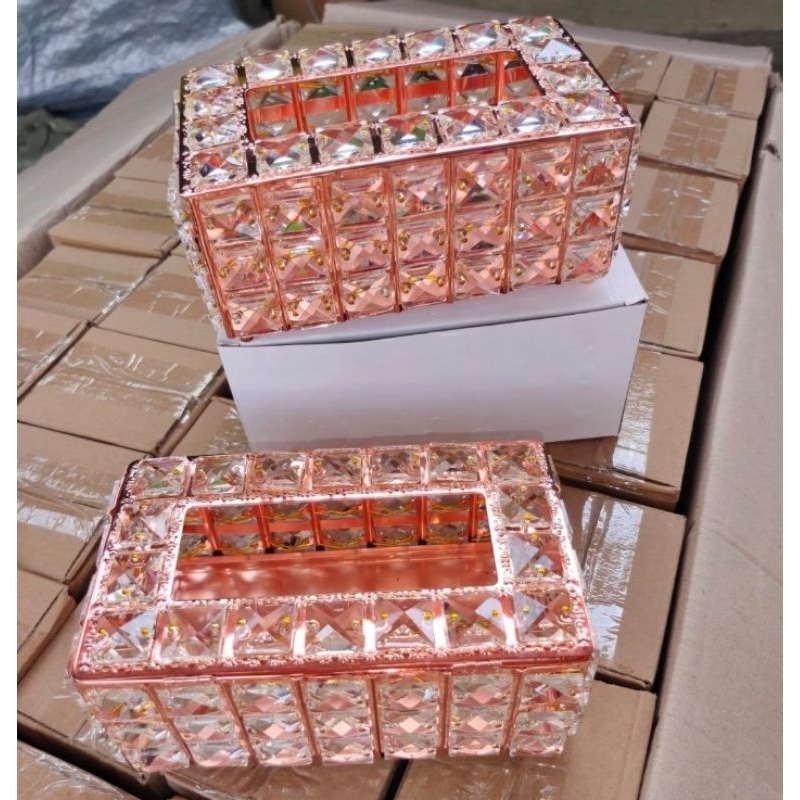 Crystal Tissue Box/gold Crystal Tissue Box | Shopee Philippines