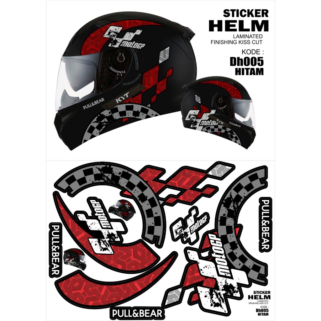 Vinyl STICKER SET MOTOGP HELMET GRAPHICS FULL FACE HALF FACE HELMET ...