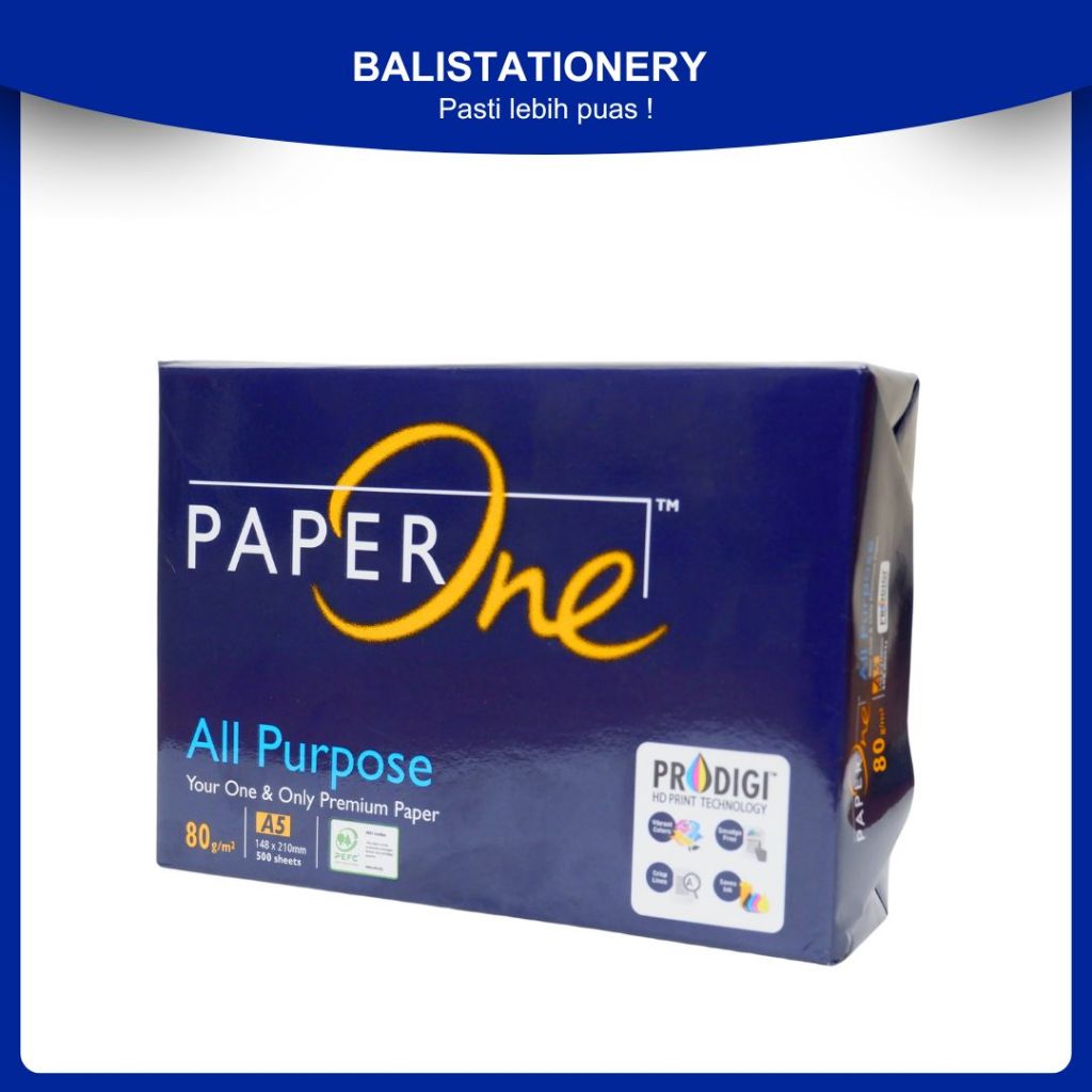 PUTIH Paperone HVS A5 Paper 80 grams Plain White 15 x 21 cm (1 ream ...