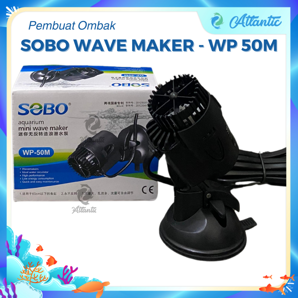 MESIN Sobo WP-50M Aquarium Wave Maker Machine Aquascape Mini Wave Maker ...