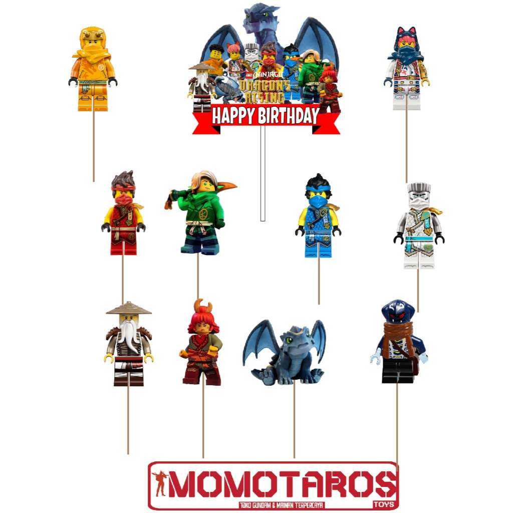Lego Ninjago Dragons Rissing cake Topper contains 11 pcs | Shopee ...