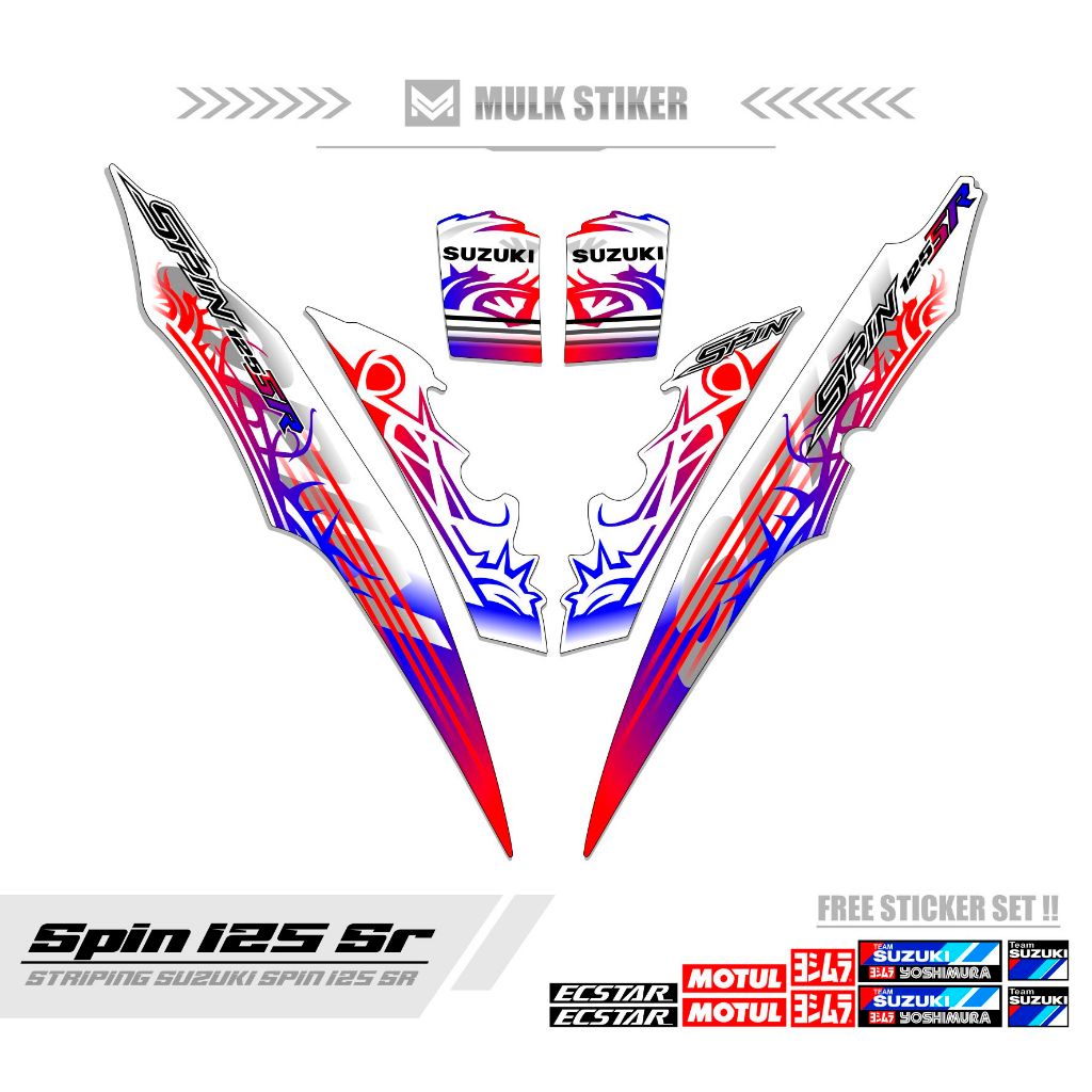 Striping SPIN 125 SR / MTF 7 / SPIN STICKER / SETTING SR / STIKER ...