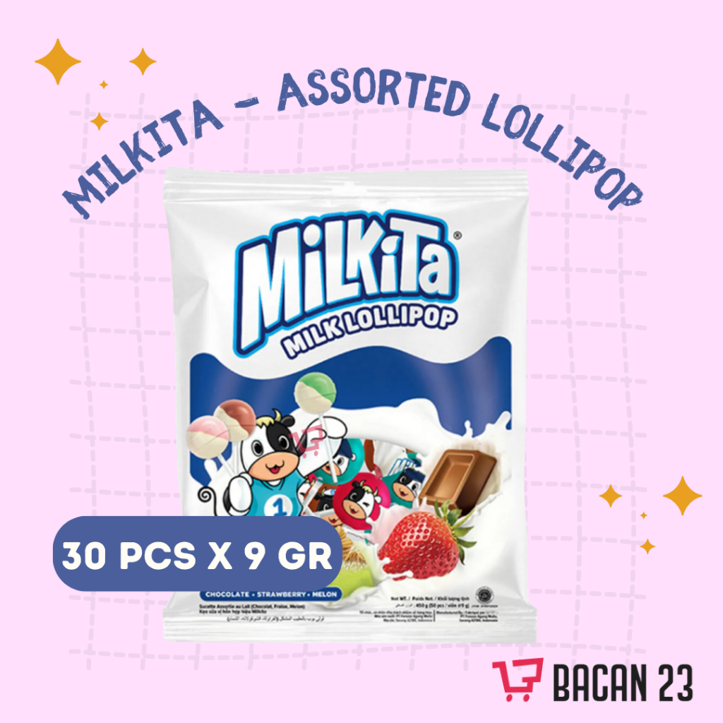 Milkita Milk Lollipop (30 Pcs x 9 Gr) / Lollipop Candy / Milk Candy ...