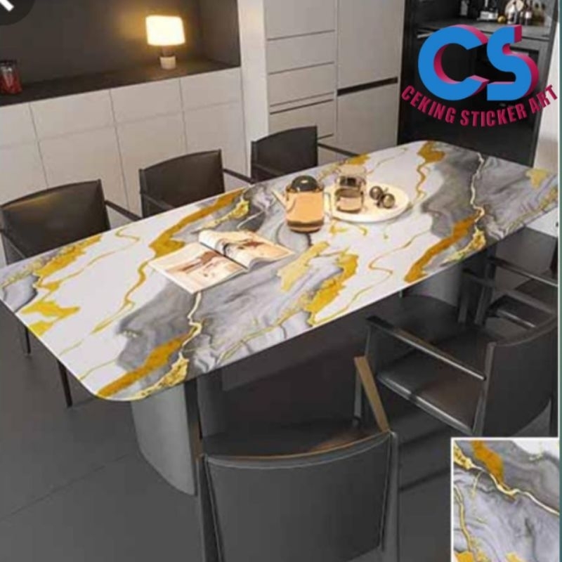 Water and oil-proof marble stickers already have glue, just install it ...