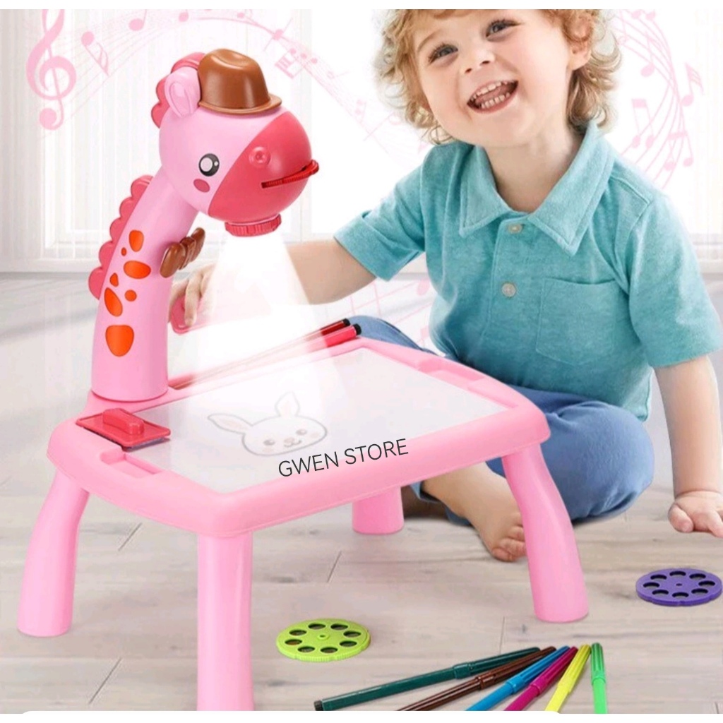 CAHAYA Mini led Projector Kids Toys Drawing Desk Cartoon Drawing Art ...